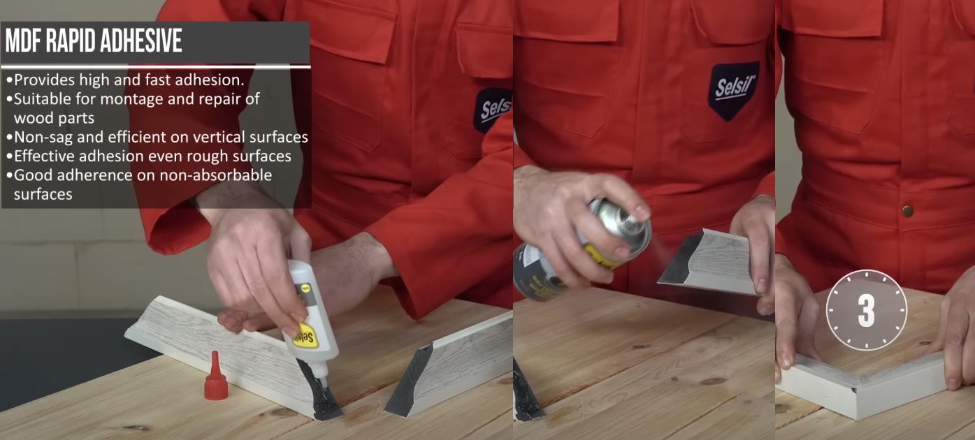 Ürün - Selsil Çift Komponentli MDF Hızlı Yapıştırıcı Sprey 200 ml.