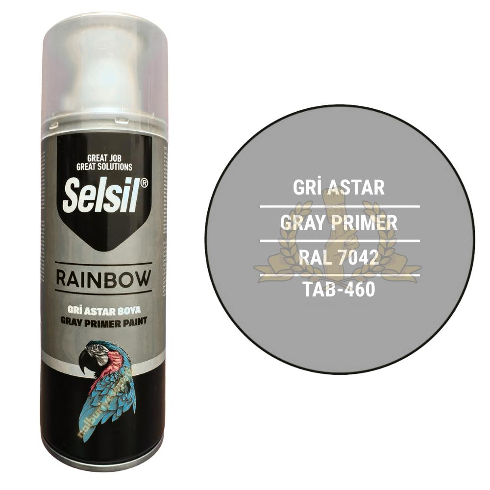 Ürün - Selsil Rainbow Akrilik Sprey ASTAR GRİ 400 ml. - RAL7042